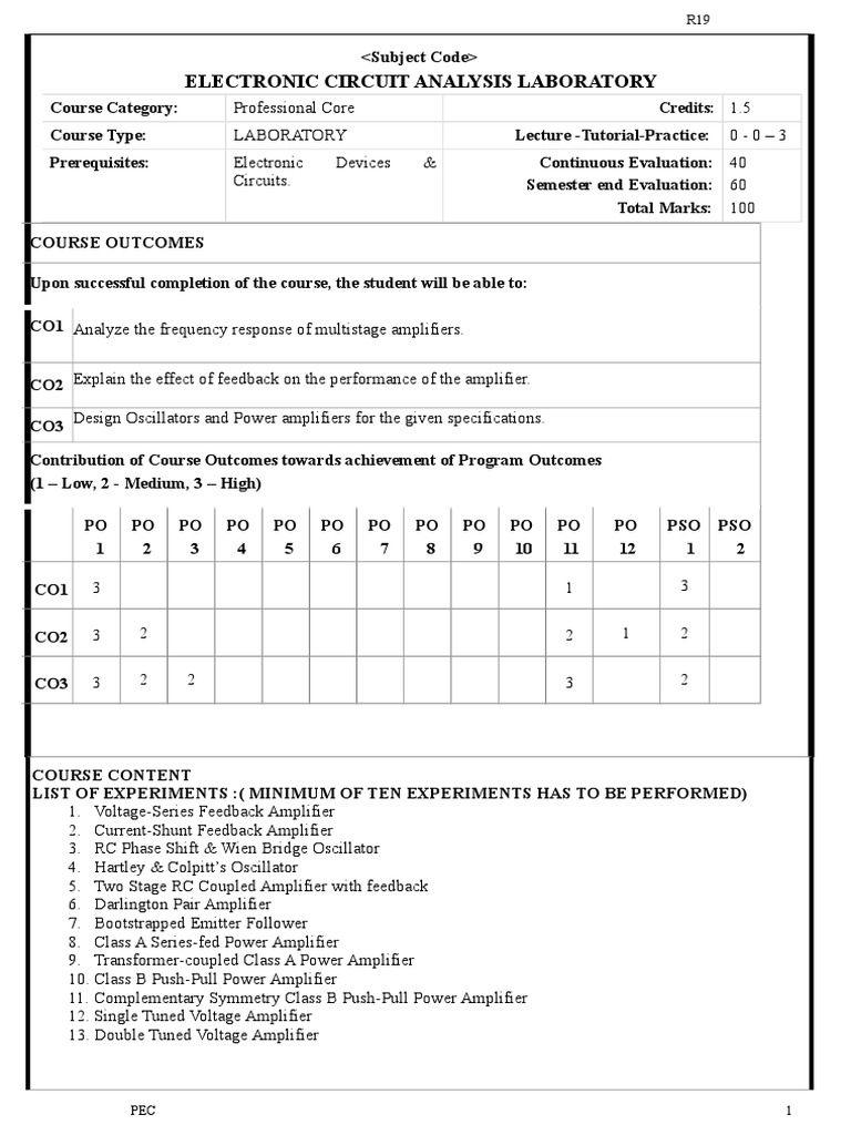 Eca Lab | PDF | Electronic Oscillator | Amplifier