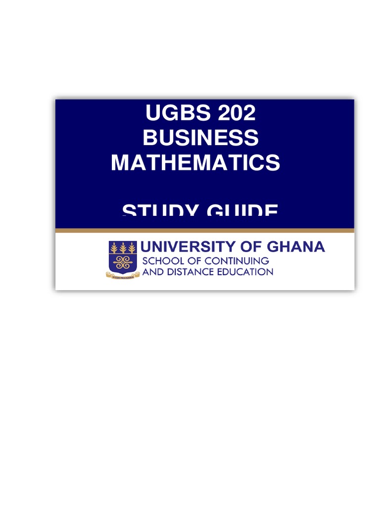 UGBS 202 Study Guide | PDF | Maxima And Minima | Stock Market Index