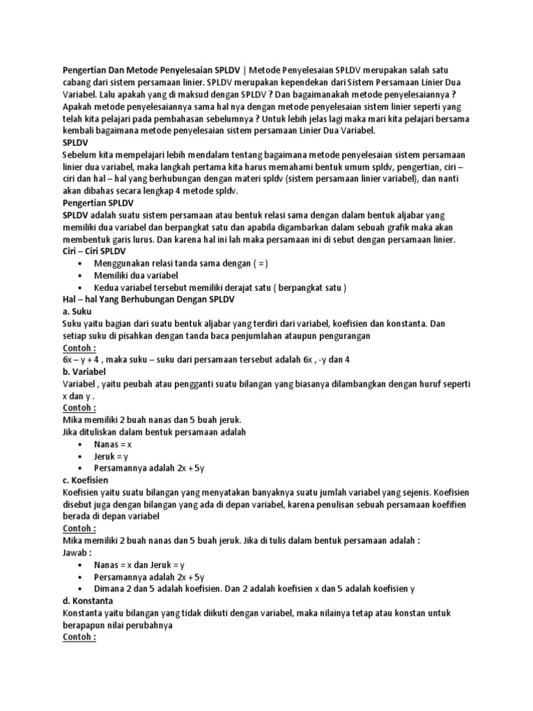 Materi Spldv Pdf