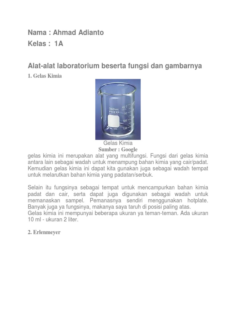 Alat Laboratorium dan Fungsinya | PDF