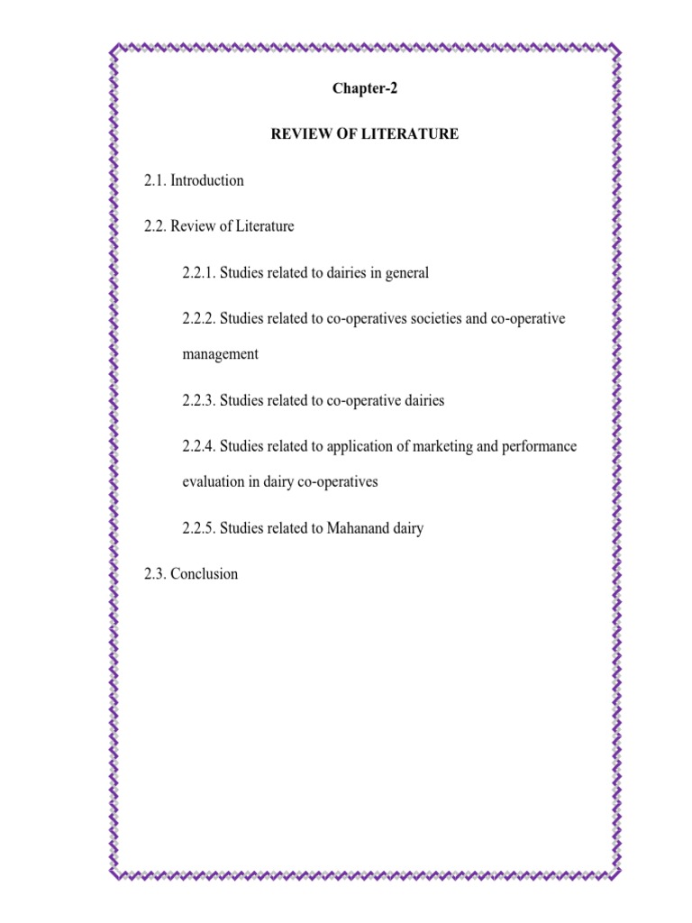 Chapter Literature Review PDF | PDF | Dairy Cattle | Milk