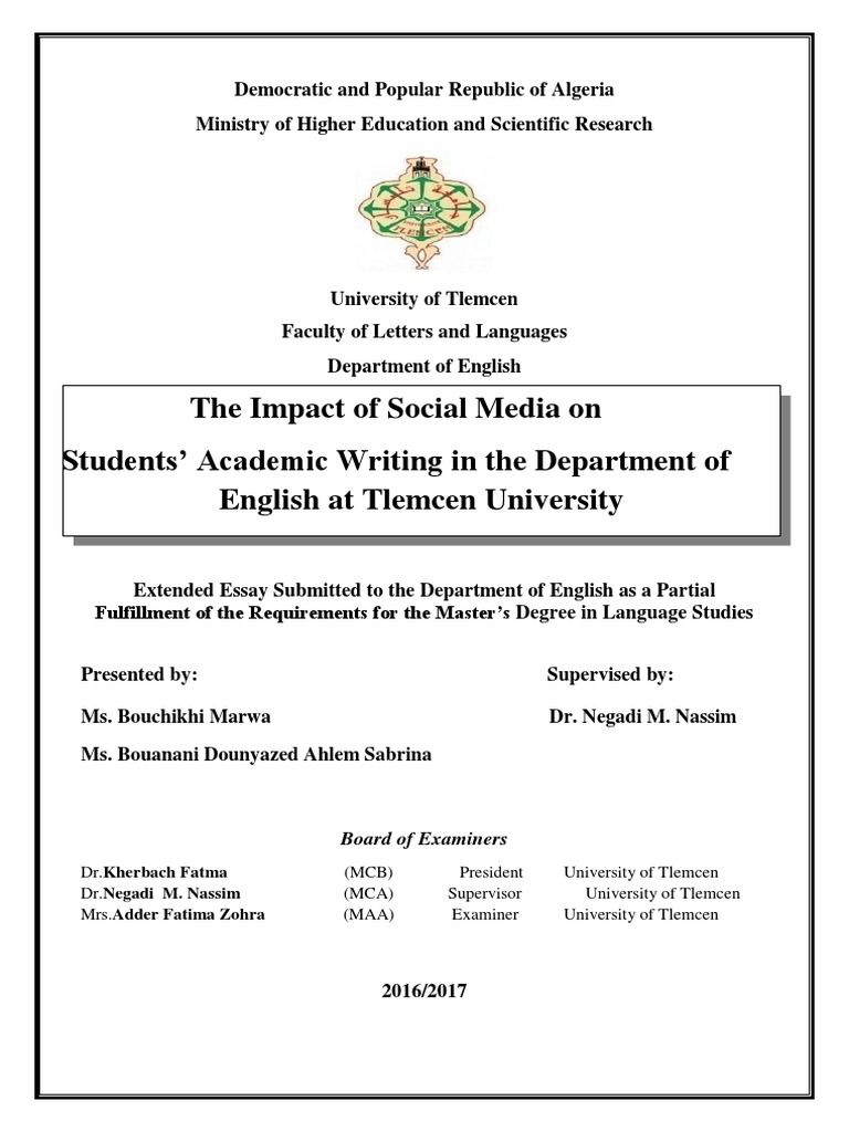 The Impact of Social Media On Students' Academic Writing | PDF ...