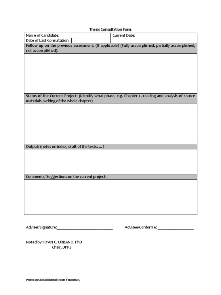 Thesis Consultation Form Template | PDF
