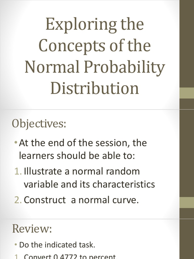 Lesson 5exploring The Concepts of The Normal Probability Distribution | PDF