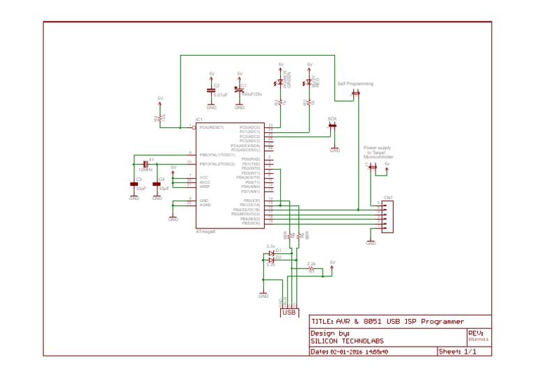 AVR and 8051 USB ISP Programmer Circuit Diagram | PDF | Computer ...