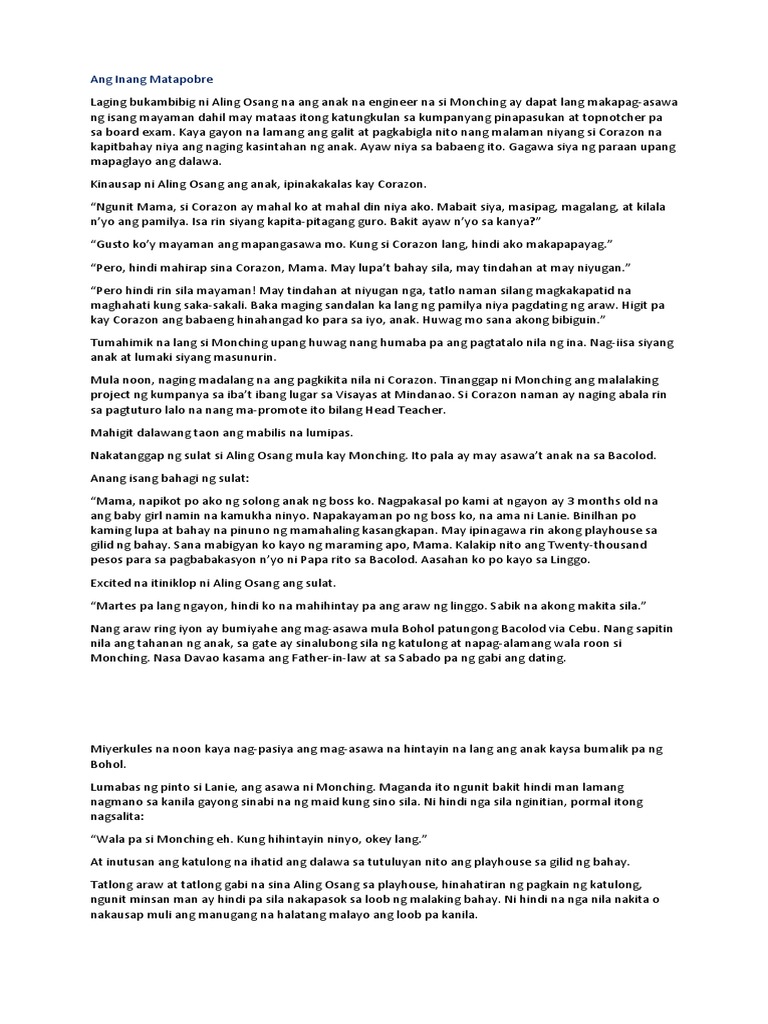 Ang Inang Matapobre | PDF