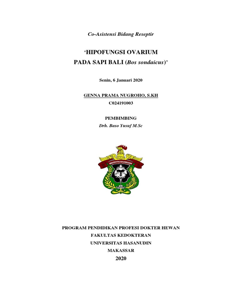Penanganan Hipofungsi Ovarium Sapi Bali | PDF