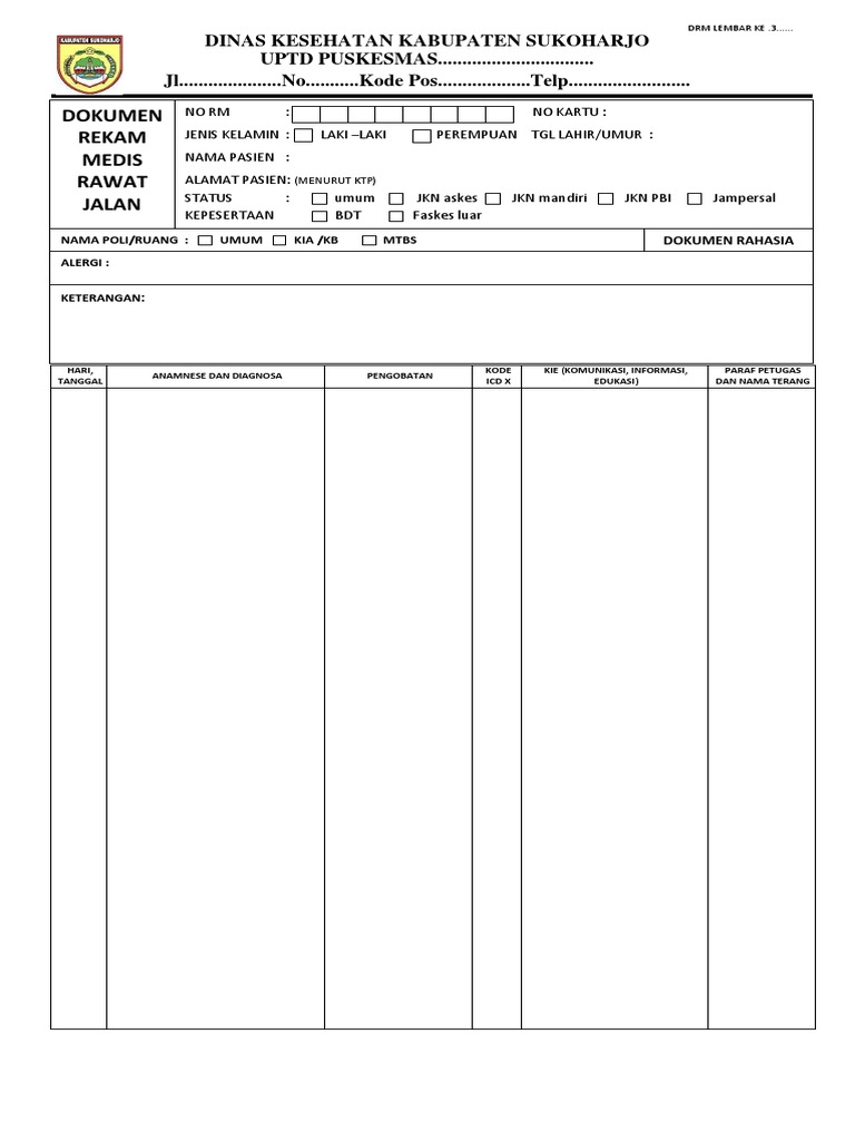 Form Rekam Medis Rawat Jalan | PDF