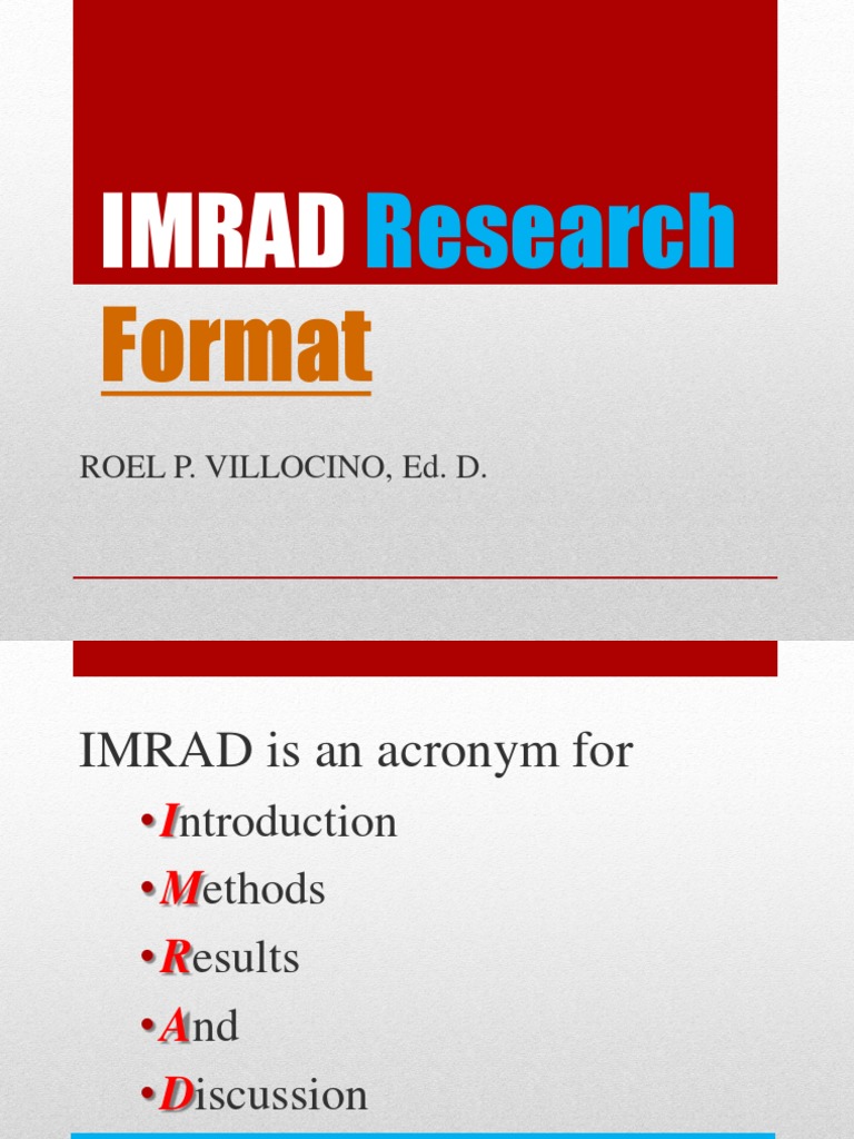 IMRAD Research-Presentation | PDF | Qualitative Research | Quantitative ...