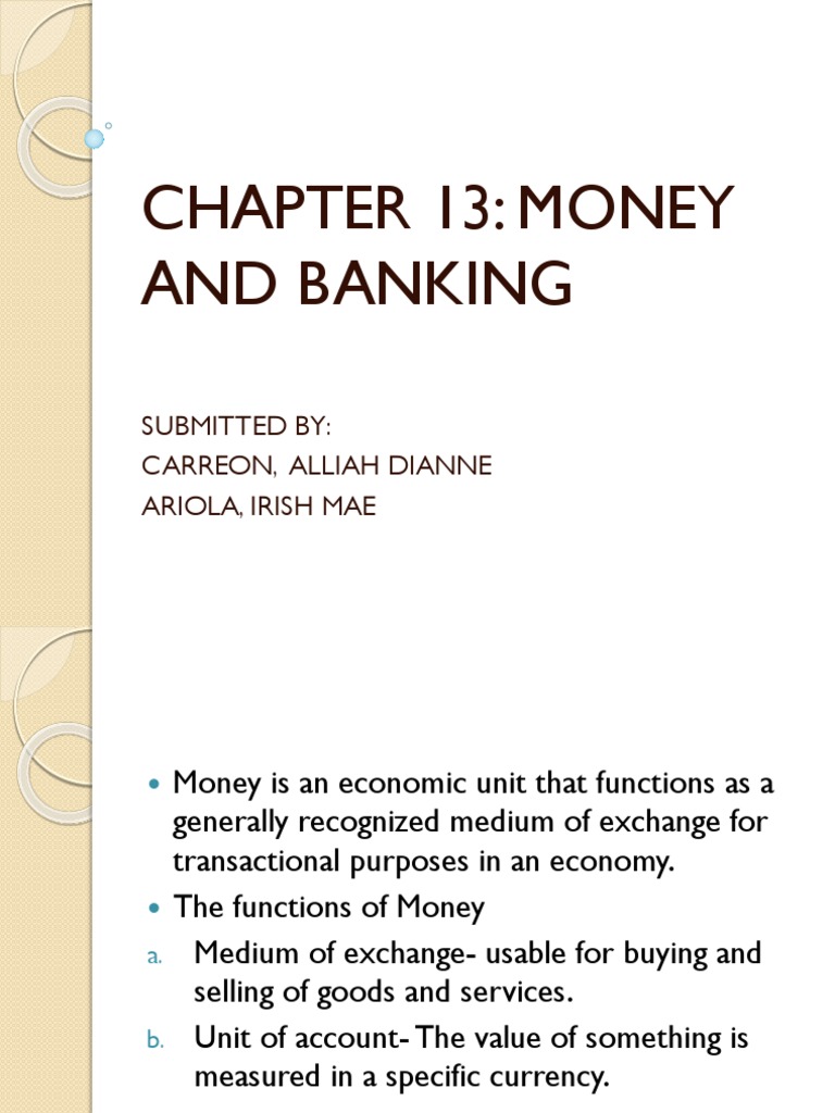 Chapter 13 Money and Banking | PDF | Money Supply | Money