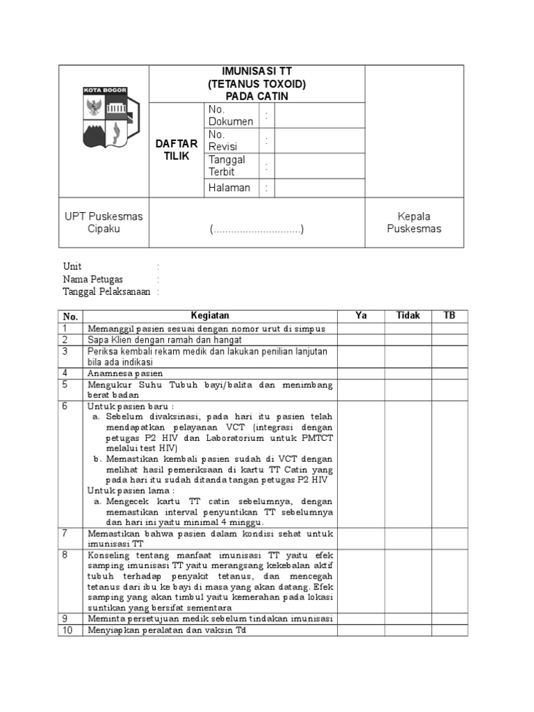 Imunisasi TT untuk Catin | PDF