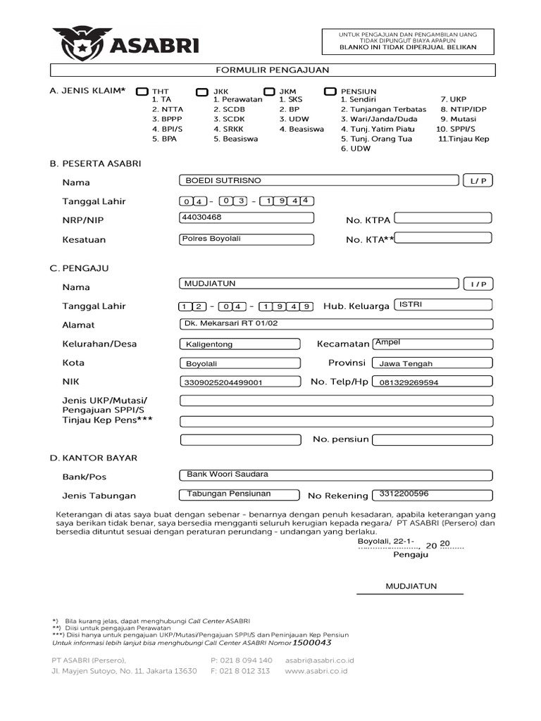 Form Pengajuan ISI | PDF | Hukum