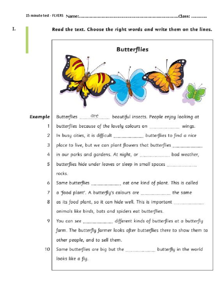 Flyers Unit 3 Test and Answers | PDF