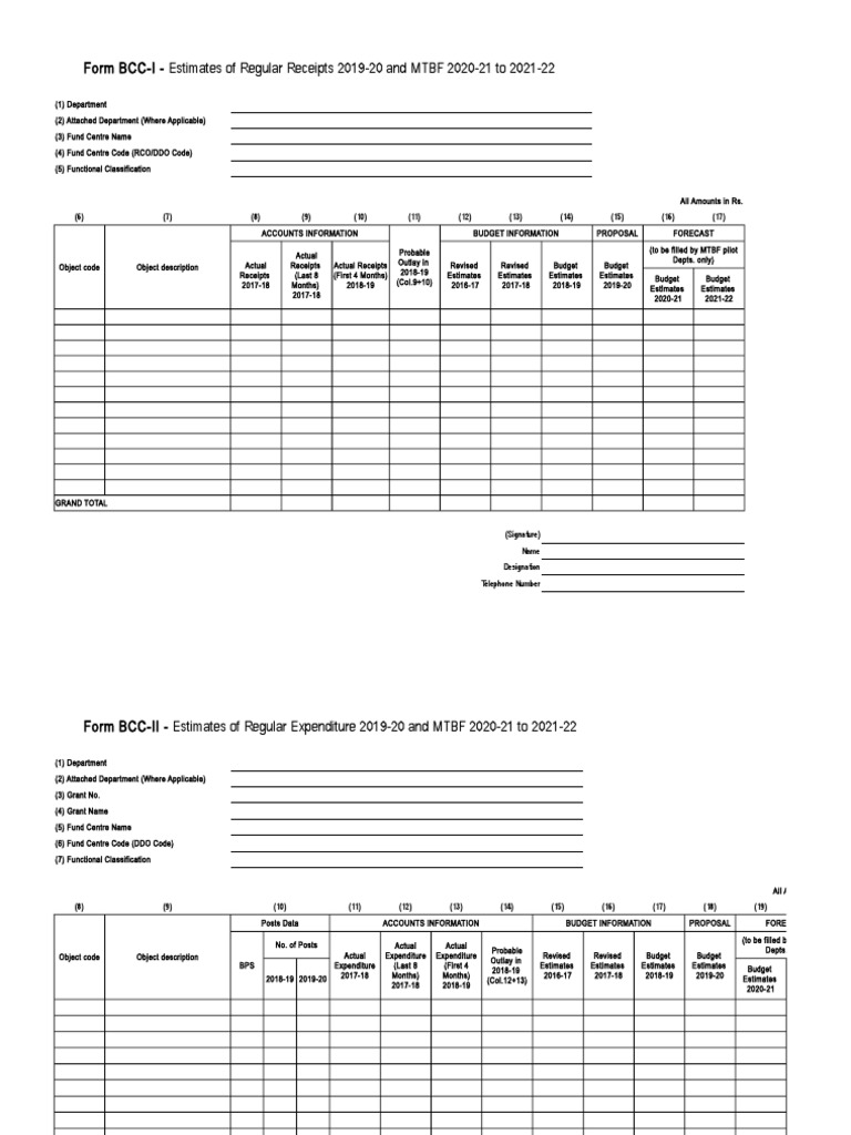 BCC Sindh Forms 2019-20 | PDF | Budget | Government Finances