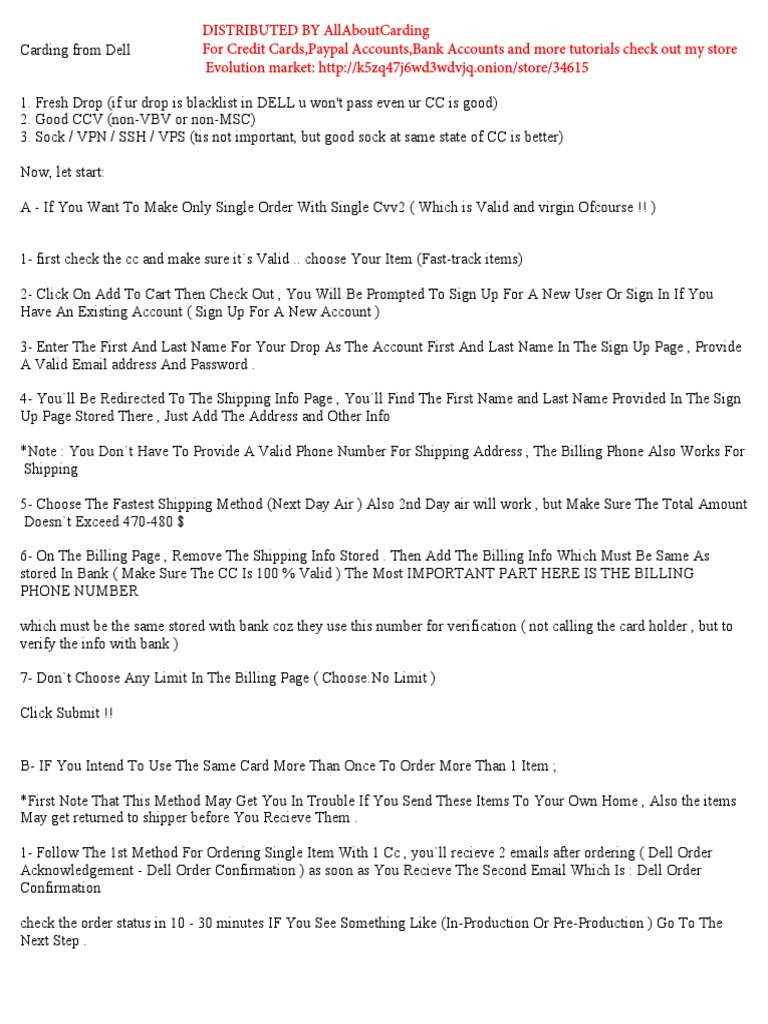 Carding From Dell | PDF | Pay Pal | Credit Card