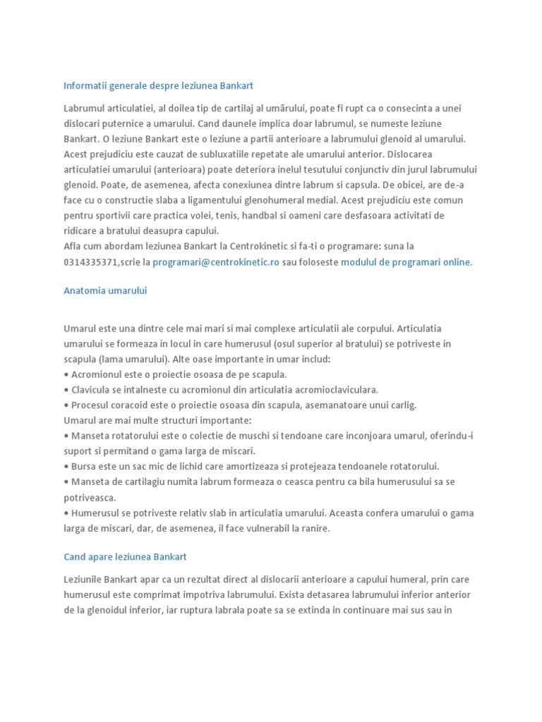 Leziune Bankart | PDF