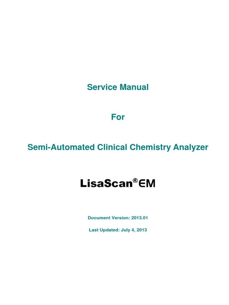 Service Manual For Lisa Scan EM - v2013.01 | PDF | Power Supply | Ac ...