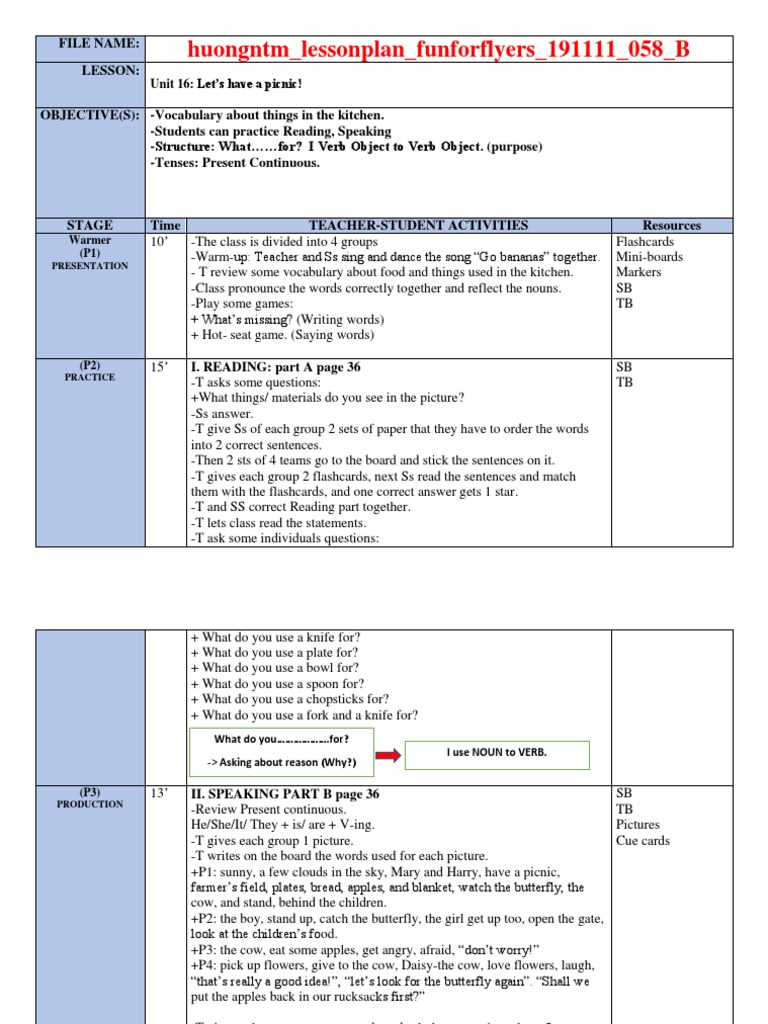 VASCHOOLS LESSON PLAN Fun For Flyers | PDF | Syntactic Relationships ...
