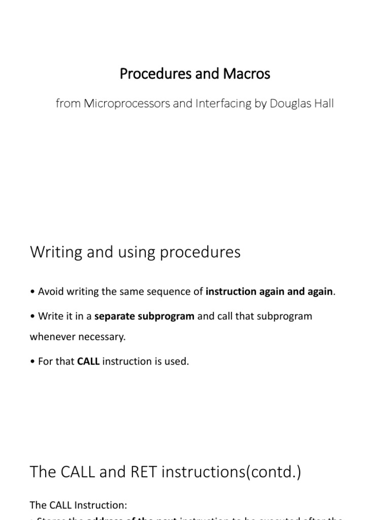 9 - Procedures and Macros | PDF | Subroutine | Pointer (Computer ...