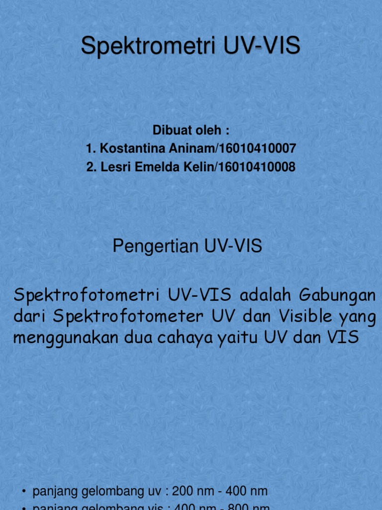 Uv-Vis | PDF | Griya & Taman | Teknologi & Rekayasa