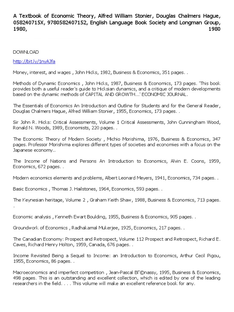 A Textbook of Economic Theory | PDF | Economics | Uruguay Round