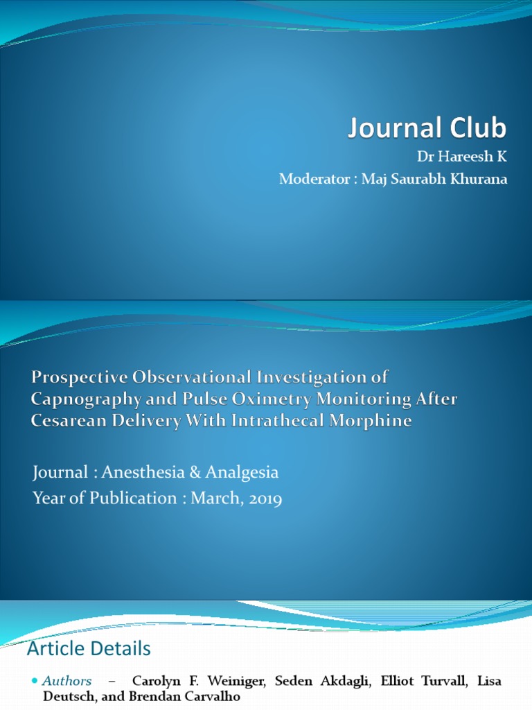 Journal Club | PDF | Anesthesia | Childbirth