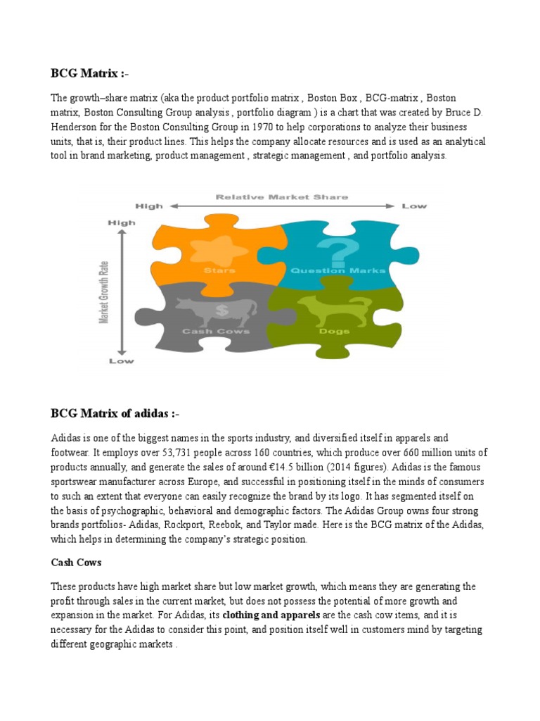 BCG Matrix Adidas | PDF | Market (Economics) | Business Economics