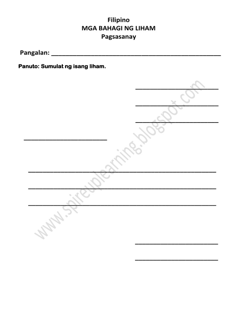 Mga Bahagi NG Liham. - Pagsasanay 2 | PDF