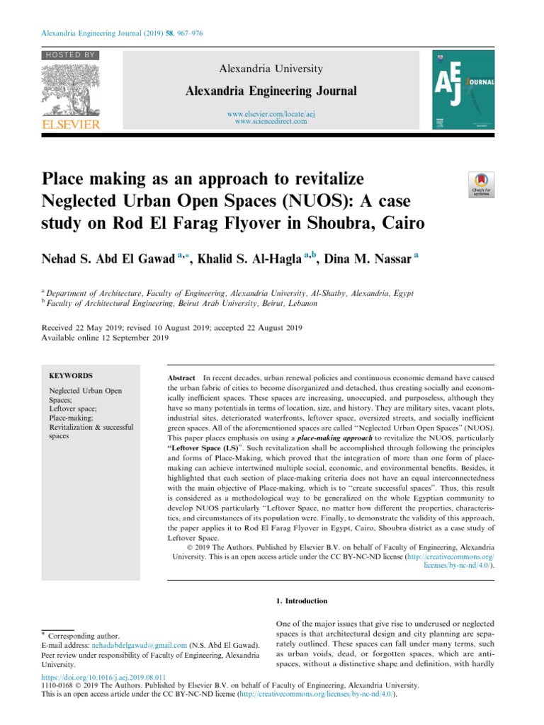 Place Making As An Approach To Revitalize Neglected Urban Open Spaces ...