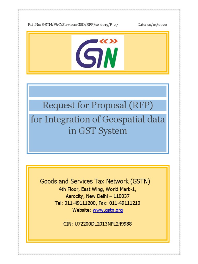 RFP For Integration of Geospatial Data in GST System | PDF ...