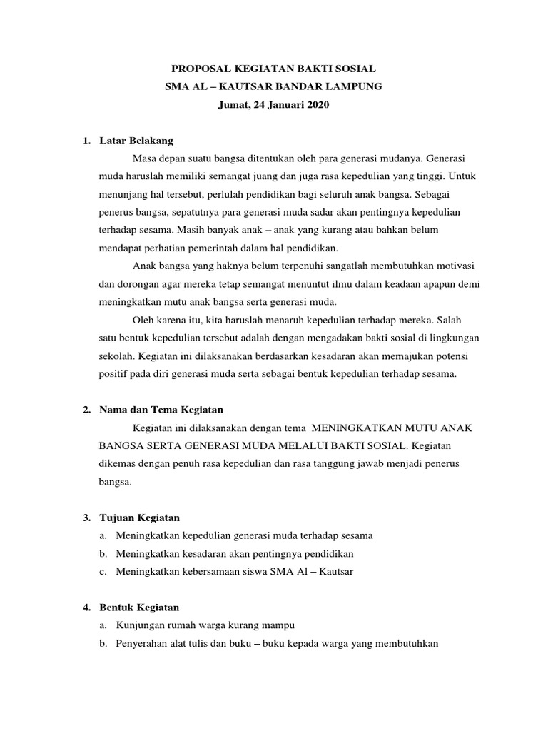 Proposal Kegiatan Bakti Sosial | PDF | Ilmu Sosial | Karier & Perkembangan