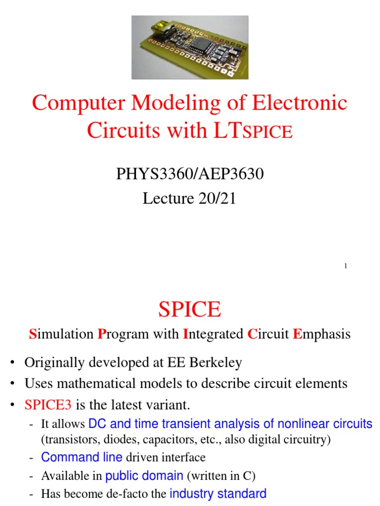 Computer Modeling of Electronic Circuits with LTSPICE | PDF | Spice ...