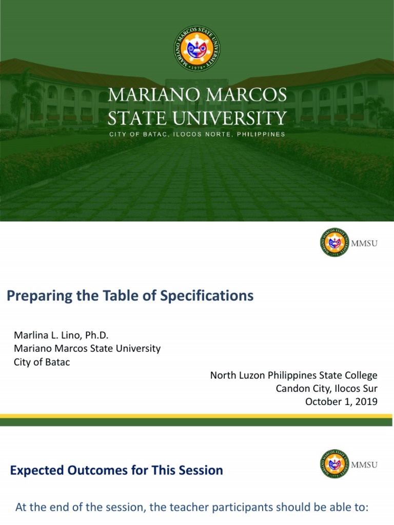 Preparing The Table of Specifications | PDF | Test (Assessment ...