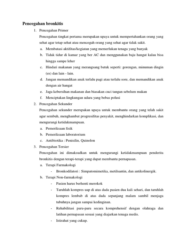 Pencegahan Bronkitis Efektif | PDF | Kesehatan Holistik | Sains & Matematika