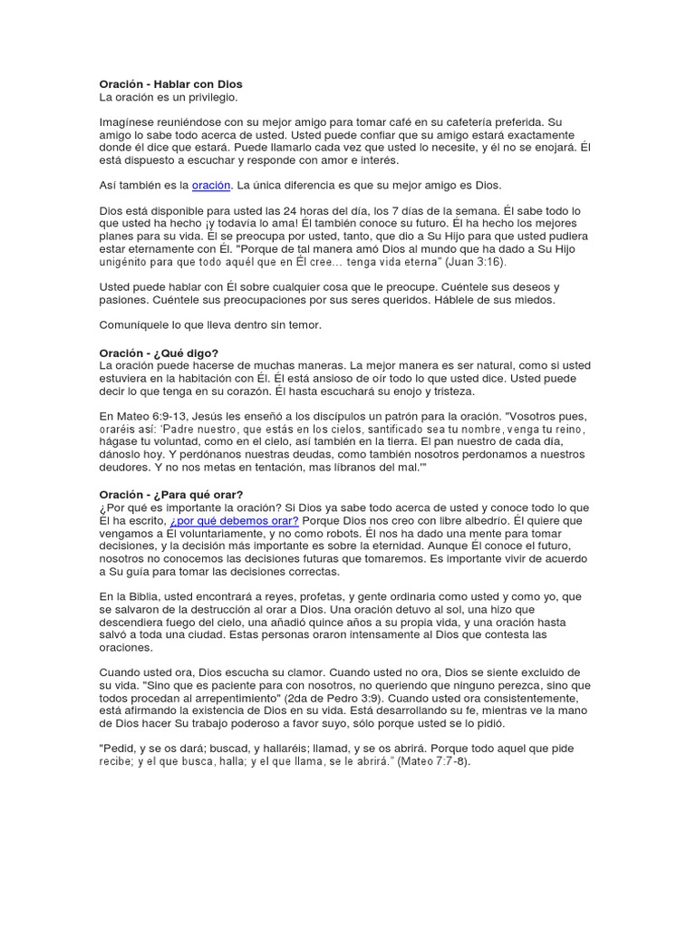 Oracion - Hablar Con Dios La Oracion Es U | PDF | orador del Señor | Sacerdote