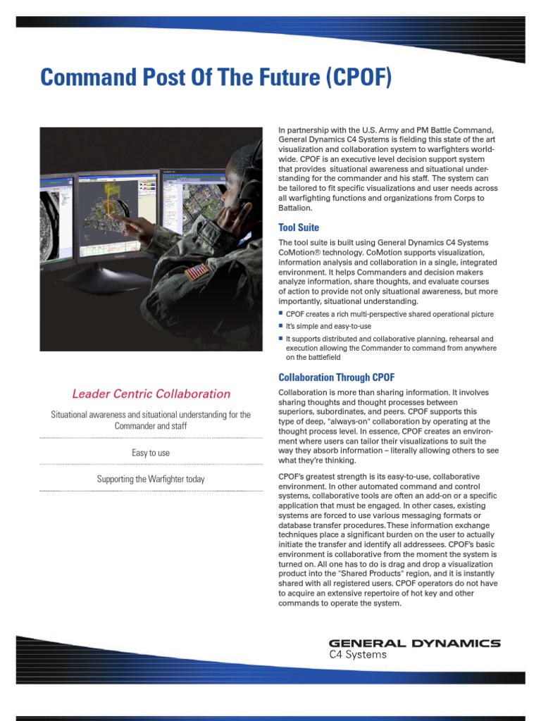 CPOF Datasheet (Web UNCLASS) | PDF | System Software | Areas Of ...