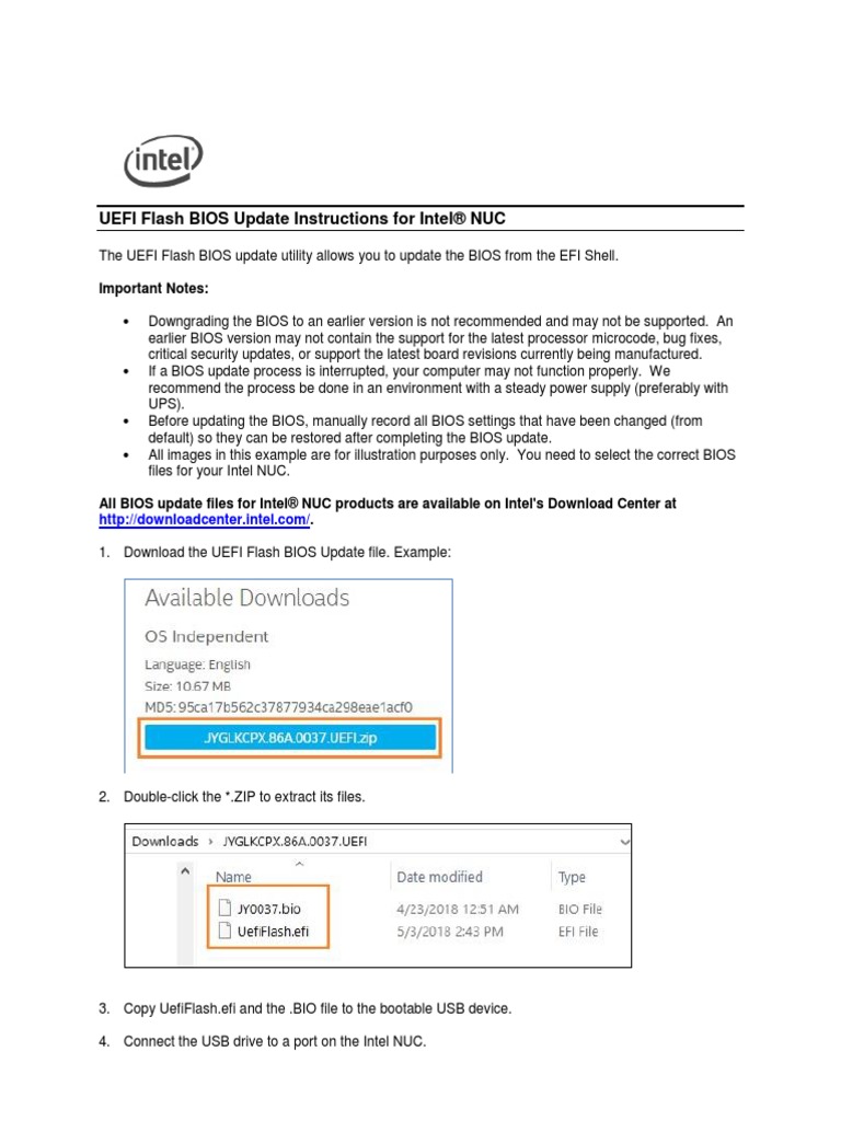 UEFI Flash BIOS Update Instructions | PDF | Bios | Booting