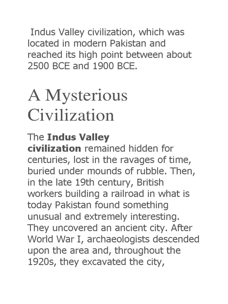Indus Valley Civilization | PDF | Agriculture