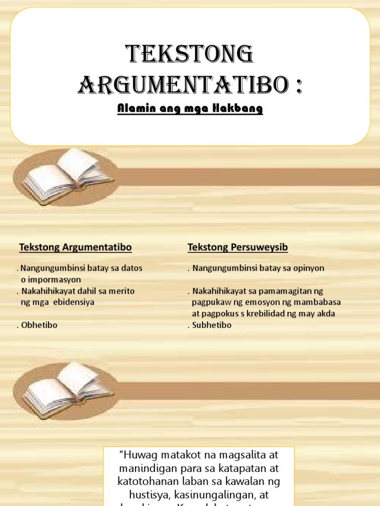 Tekstong Argumentatibo | PDF