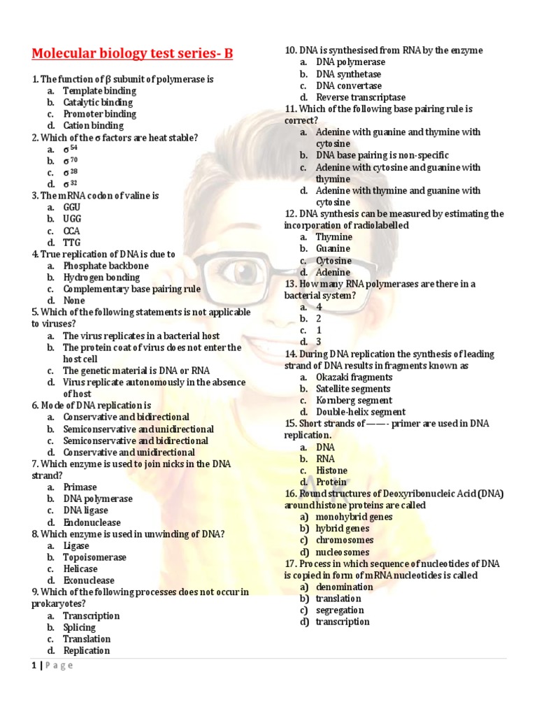 Molecular Biology Test Serie S 2 | PDF | Operon | Dna