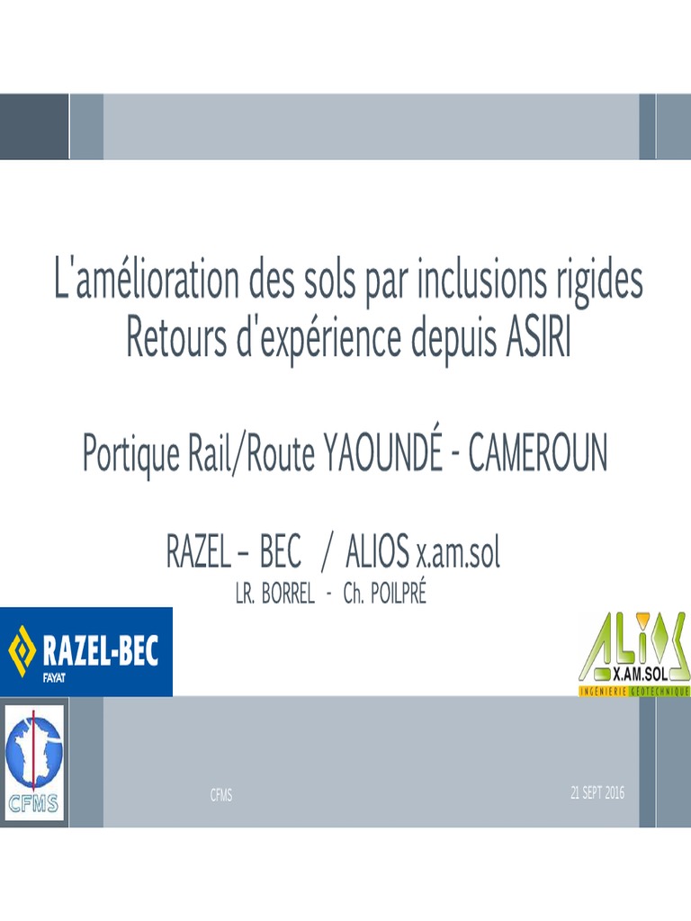 Inclusions rigides pour portique à Yaoundé | PDF | Fondation ...