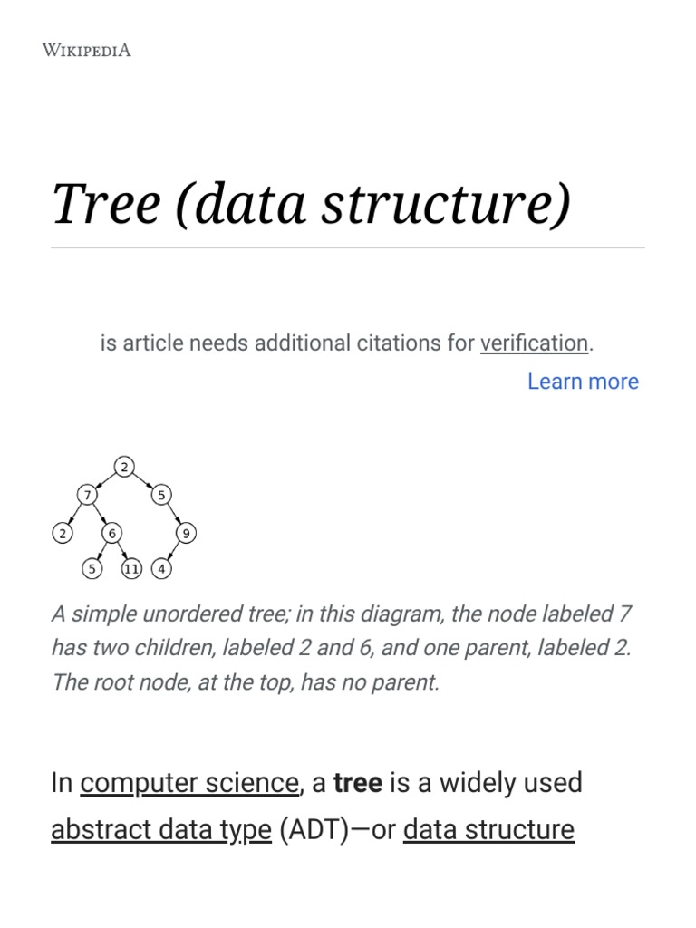 Tree (Data Structure) | Download Free PDF | Algorithms And Data Structures | Areas Of Computer ...