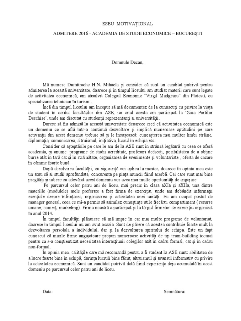 Eseu Motivational | PDF