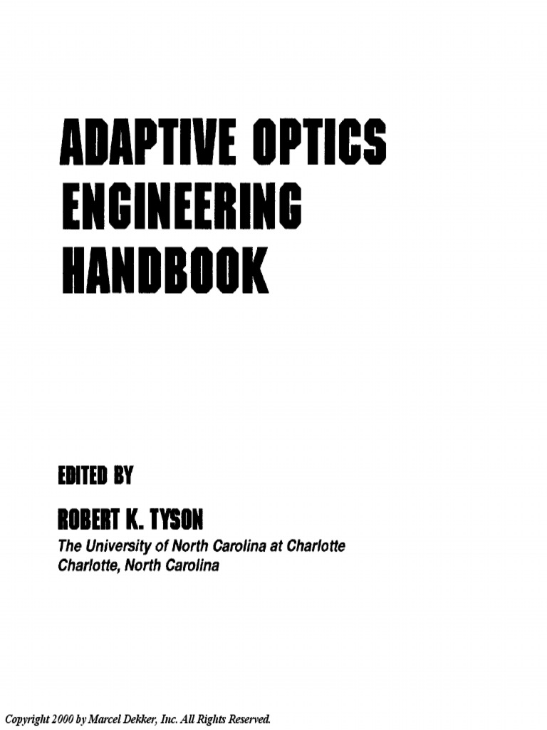 Adaptive Optics Engineering Handbook - Robert K Tyson | PDF | Optics ...