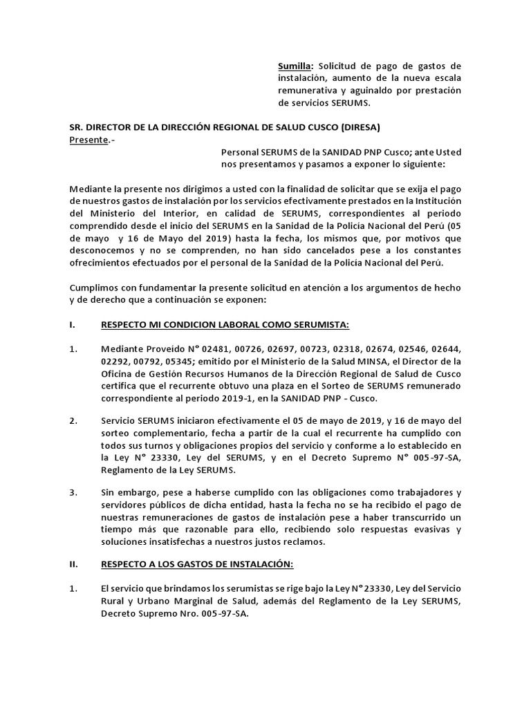 Carta A La Diresa | PDF | Derecho laboral | Salario