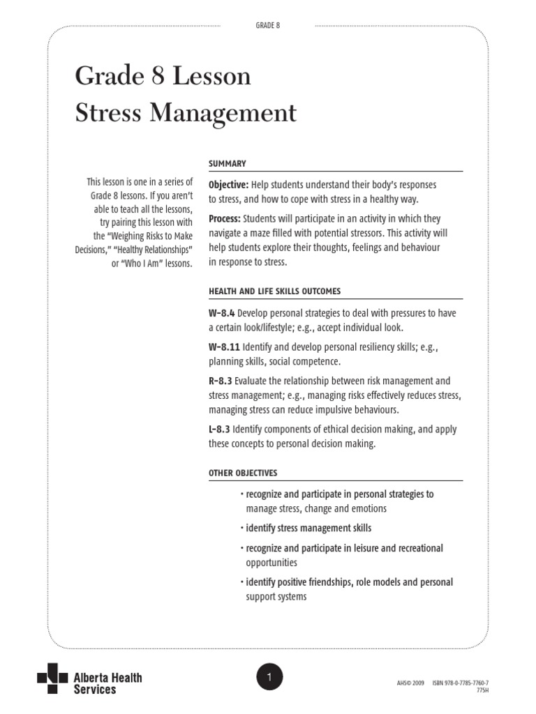Grade 8 Stress Management | PDF | Stress Management | Stress (Biology)