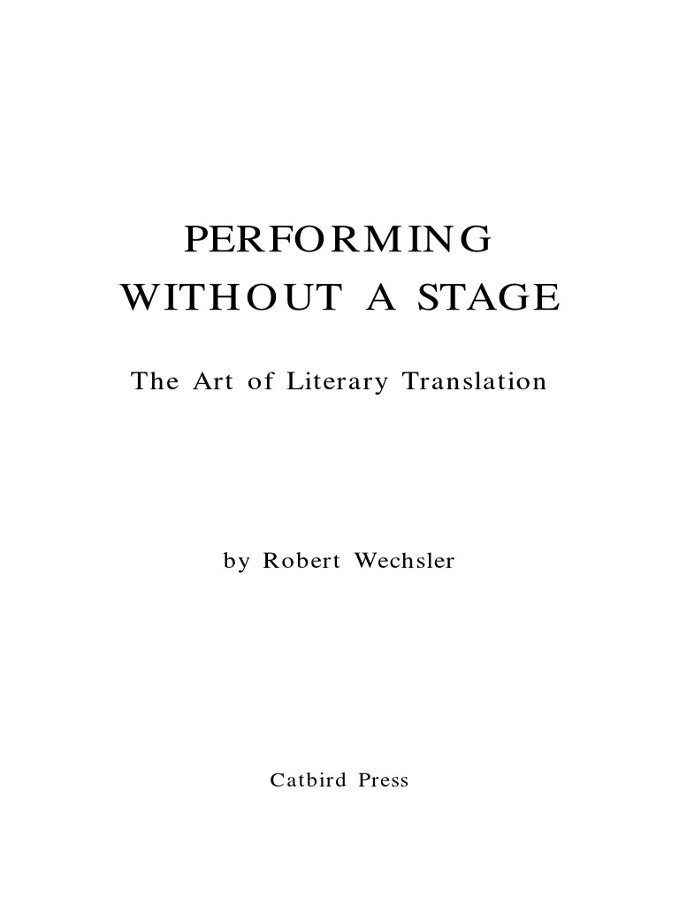 Performing Without A Stage | PDF