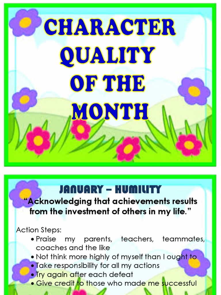 Monthly Character Development Guide | PDF | Forgiveness | Psychological ...