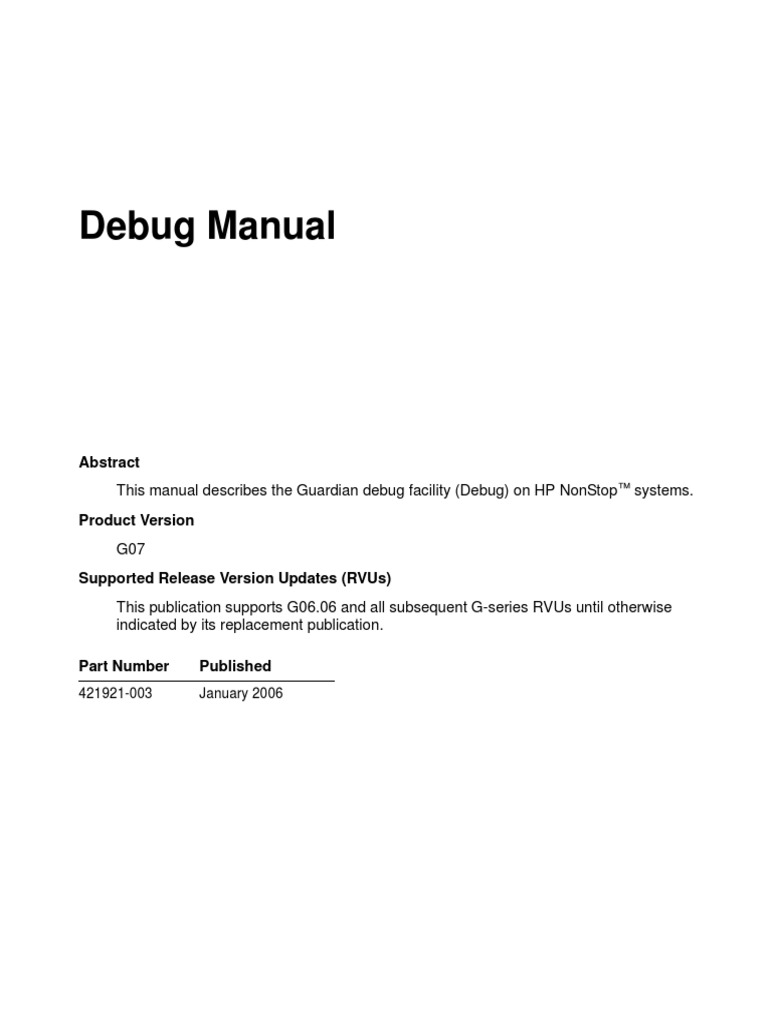 Debug Manual | PDF | Bracket | Ellipsis