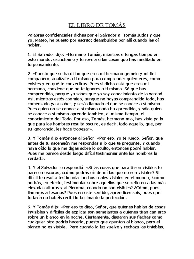 El Libro de Tomás | PDF | Alma | Science